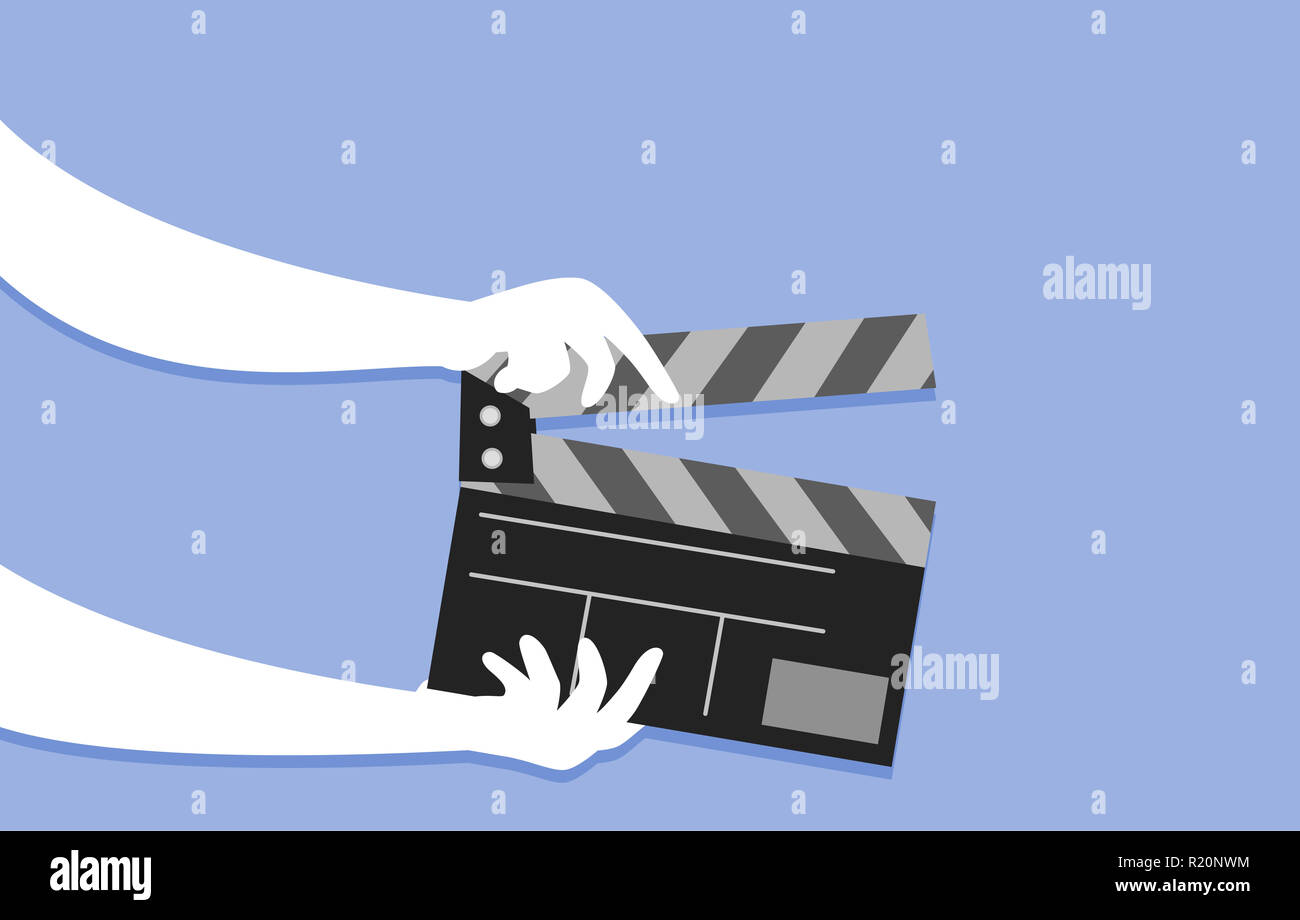 Cropped Illustration Featuring a Member of the Production Staff Using ...