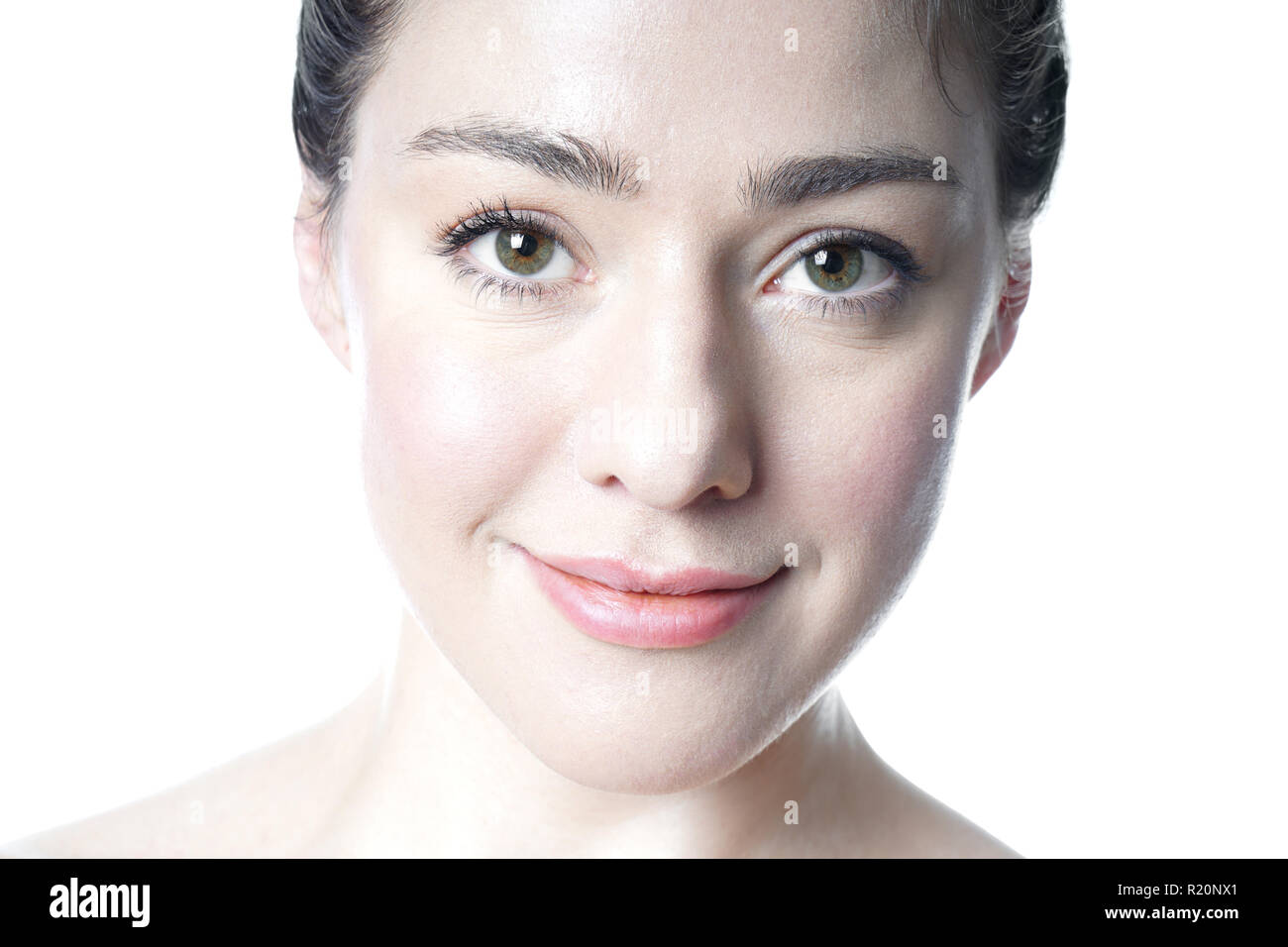 face of beautiful young woman close up Stock Photo - Alamy