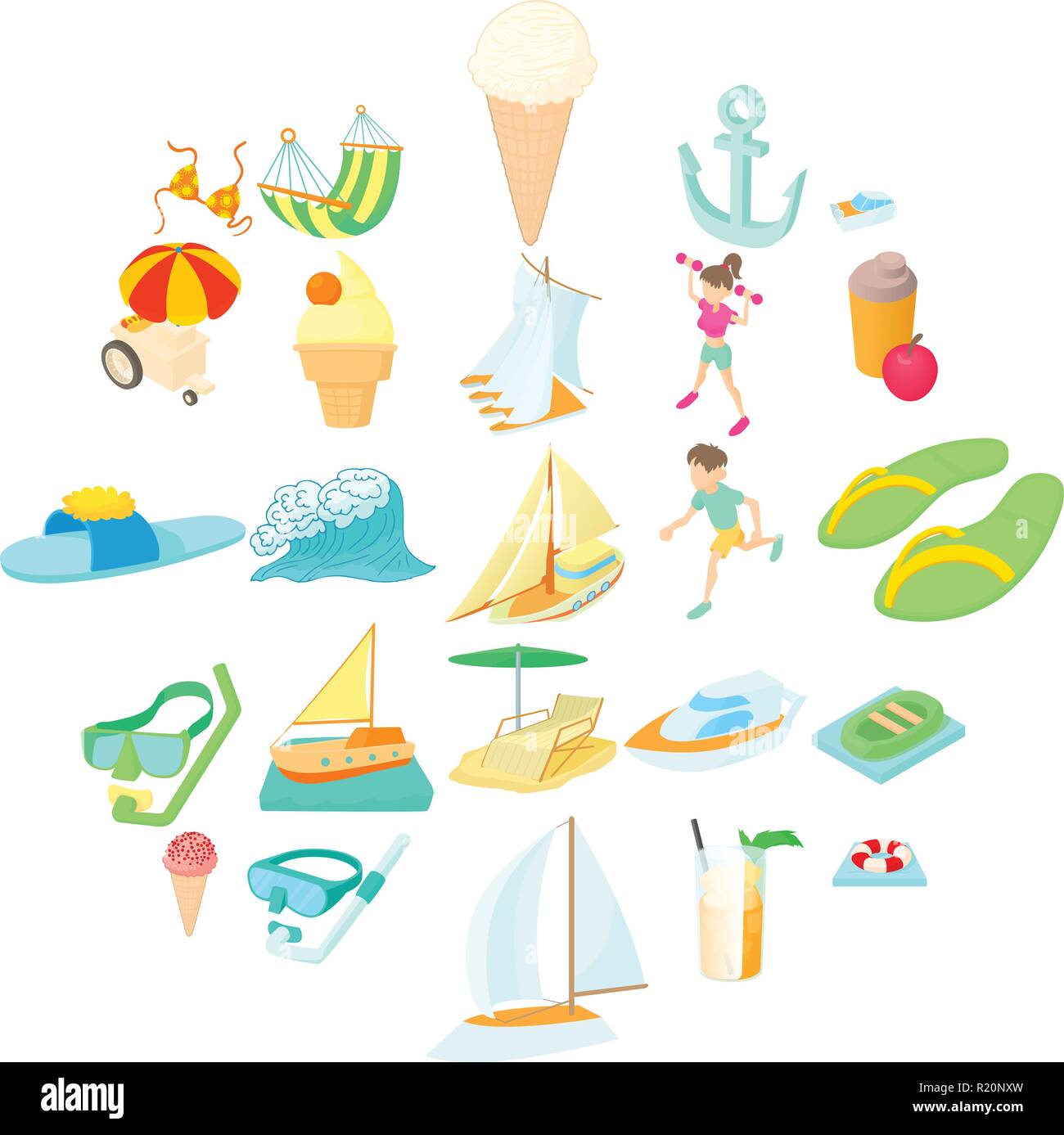 Resort icons set, cartoon style Stock Vector Image & Art - Alamy
