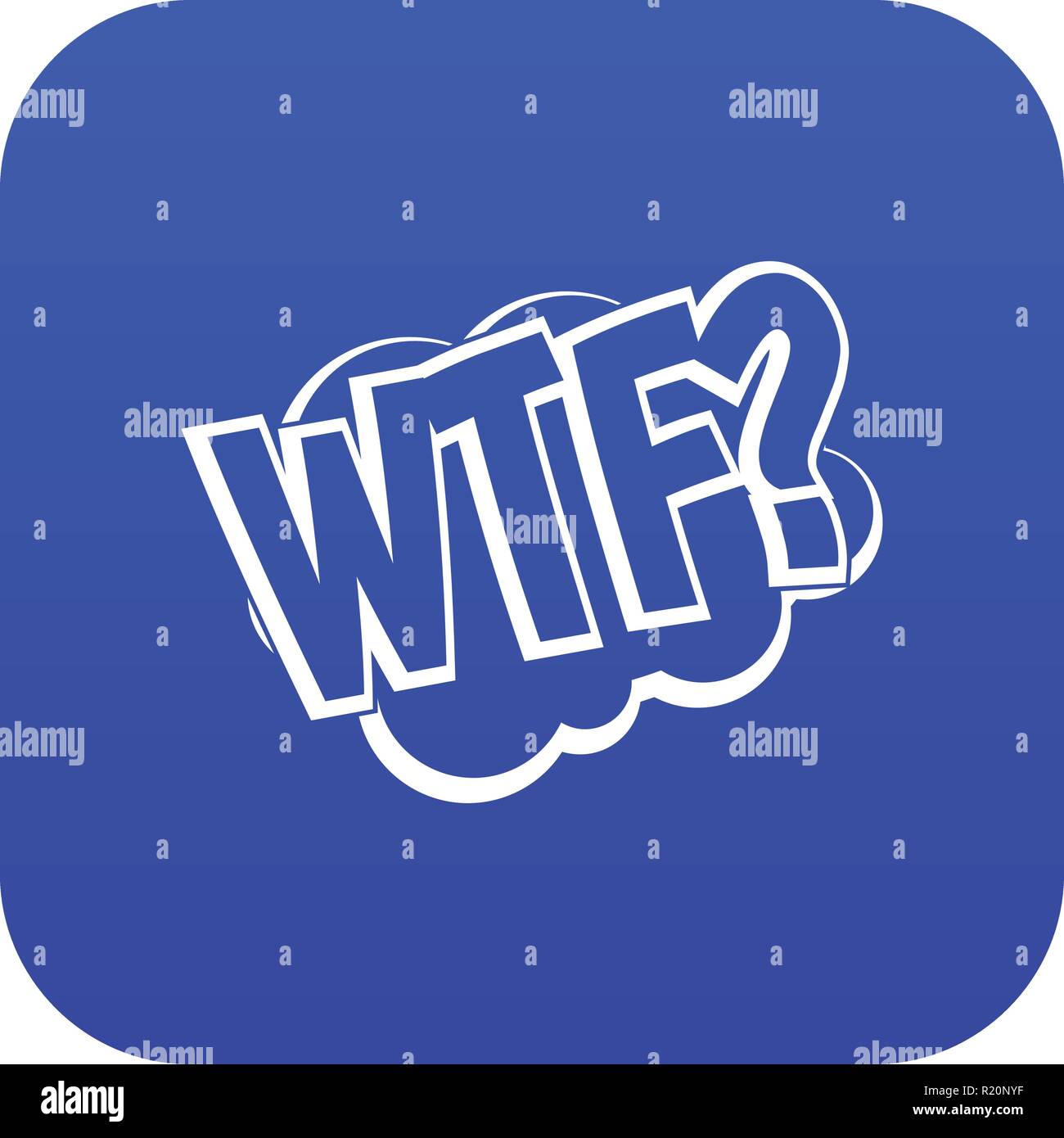 WTF, comic book bubble text icon digital blue Stock Vector Image & Art ...