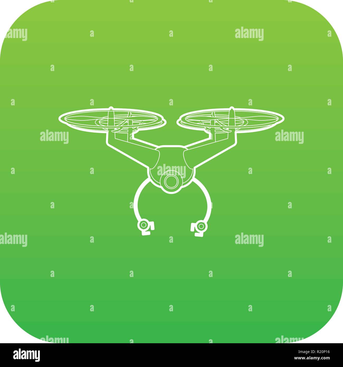 Flying robot icon green vector Stock Vector Image & Art - Alamy