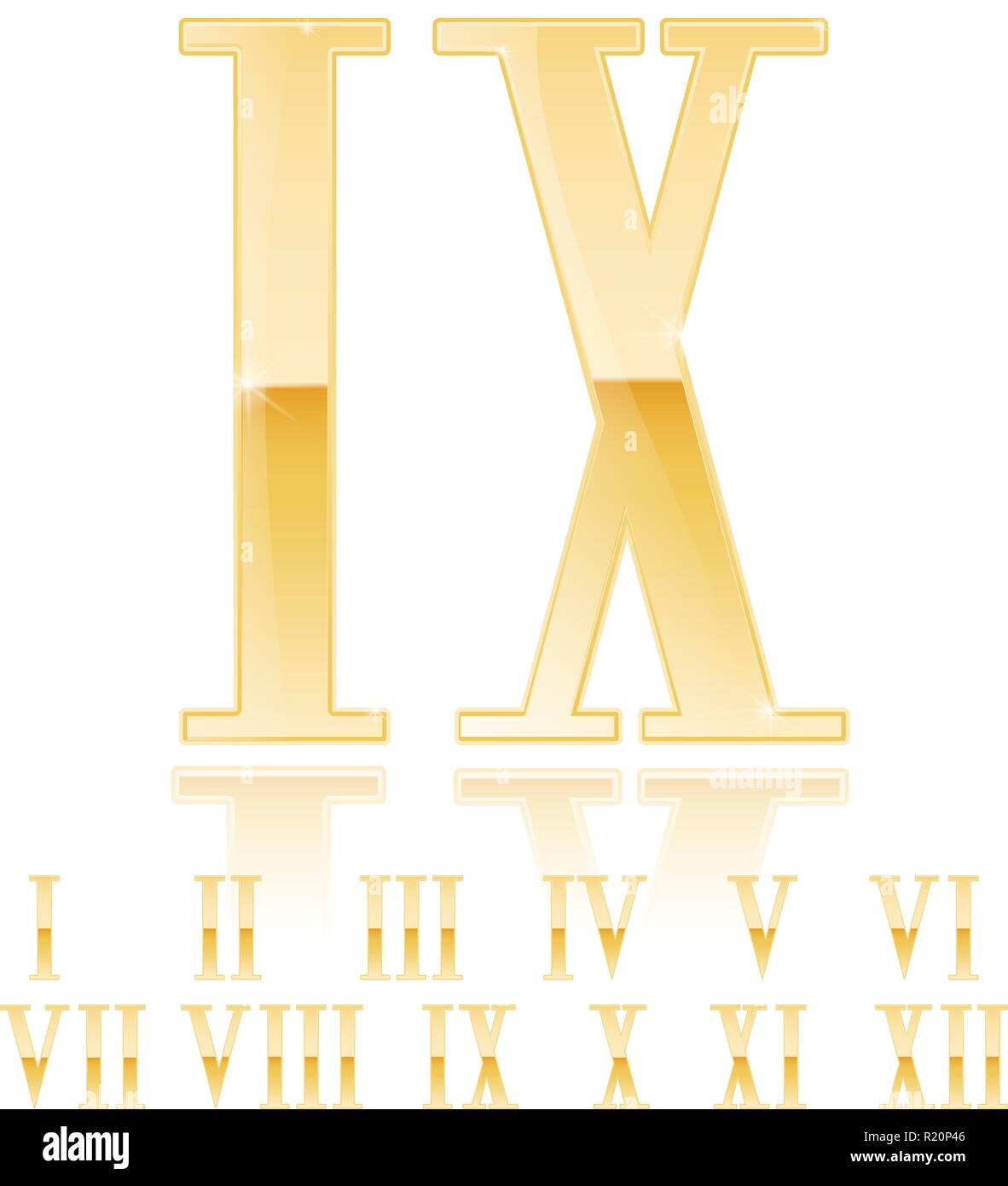 Roman numeral nine hi-res stock photography and images - Alamy