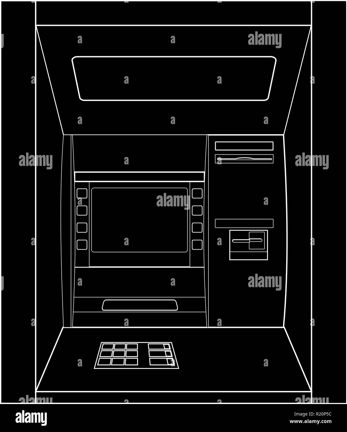 ATM. Black outline Stock Vector Image & Art - Alamy