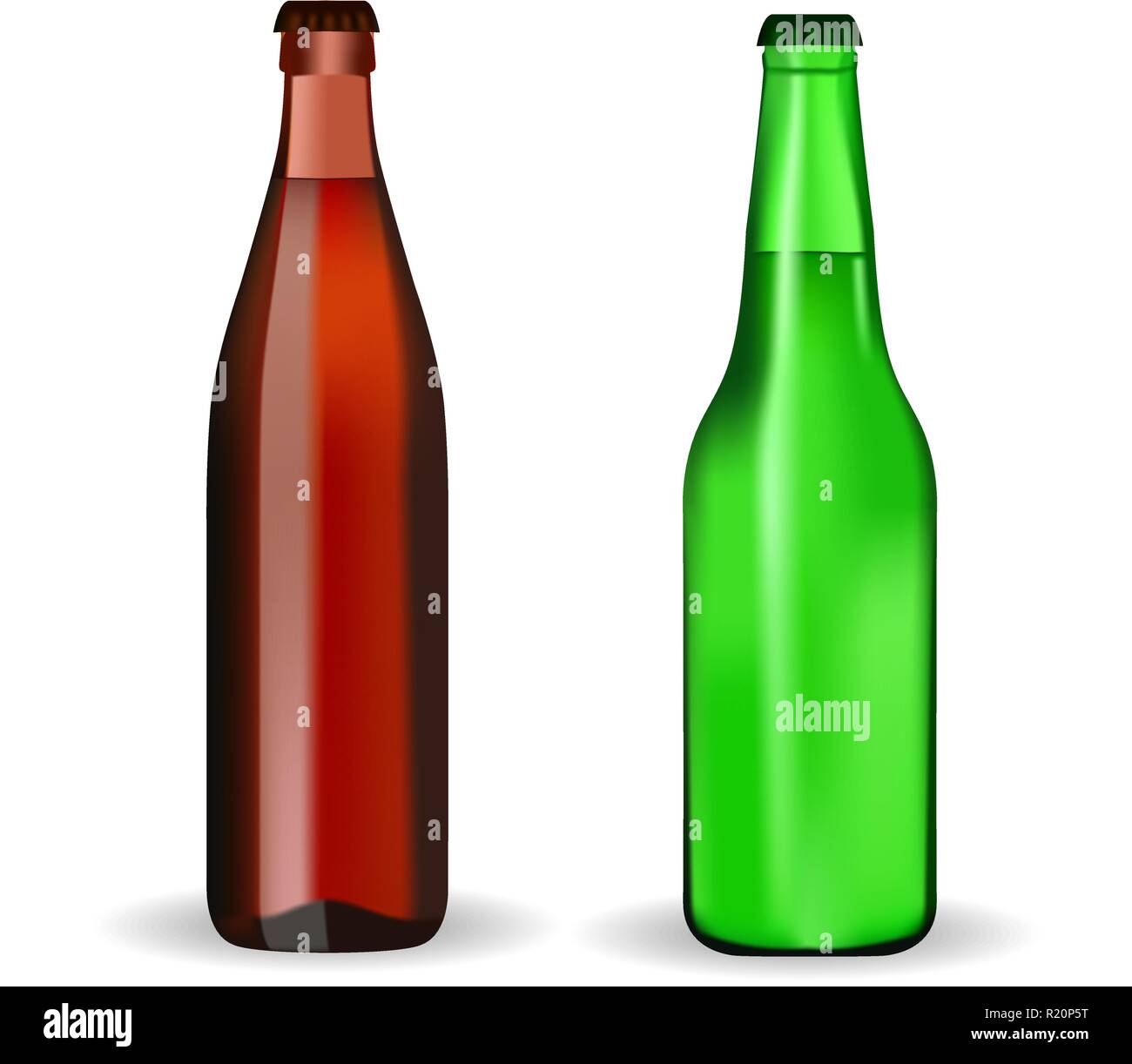 Illustration green bottles Stock Vector Images - Alamy