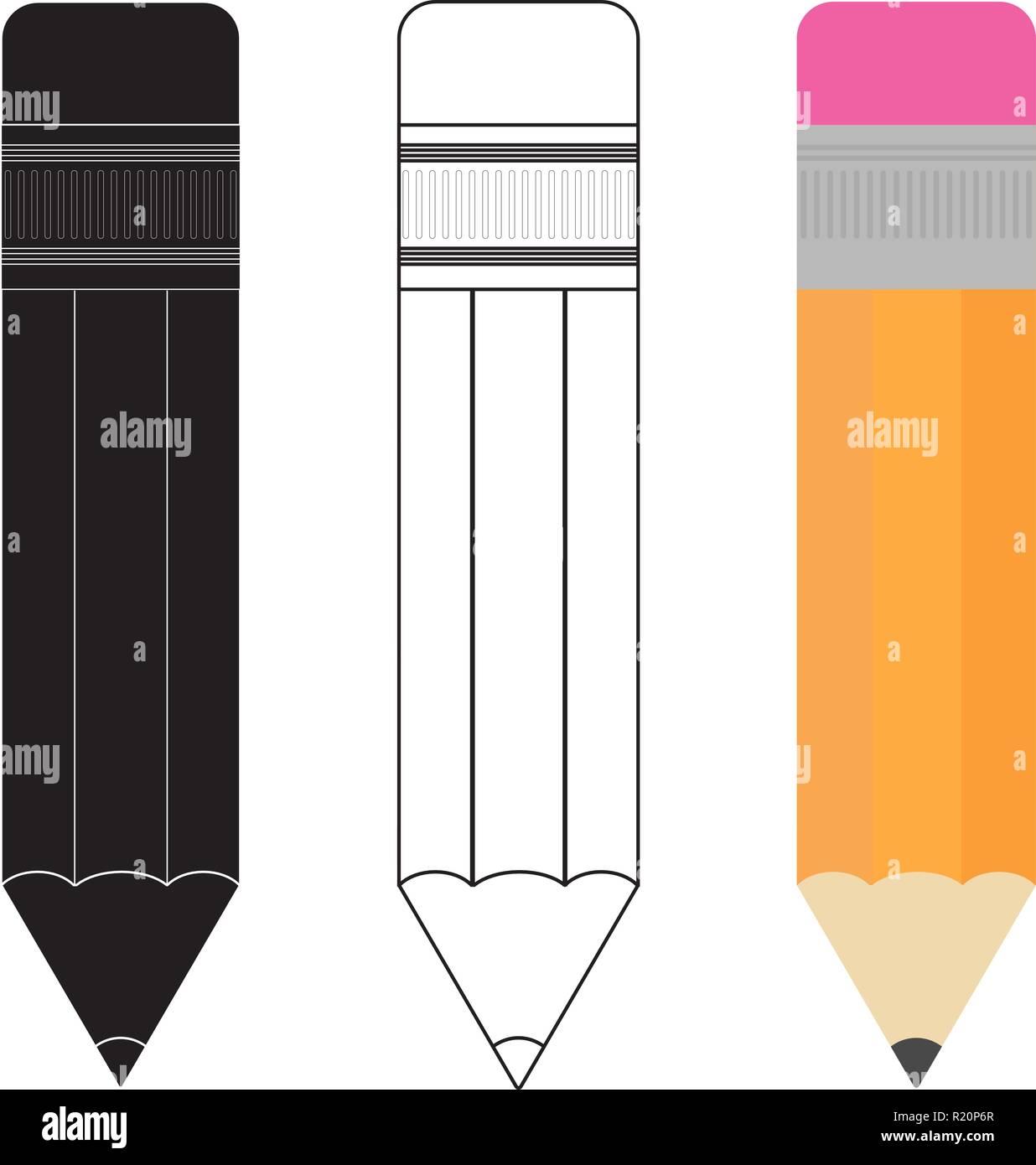 Pencil outline Stock Vector Images - Alamy