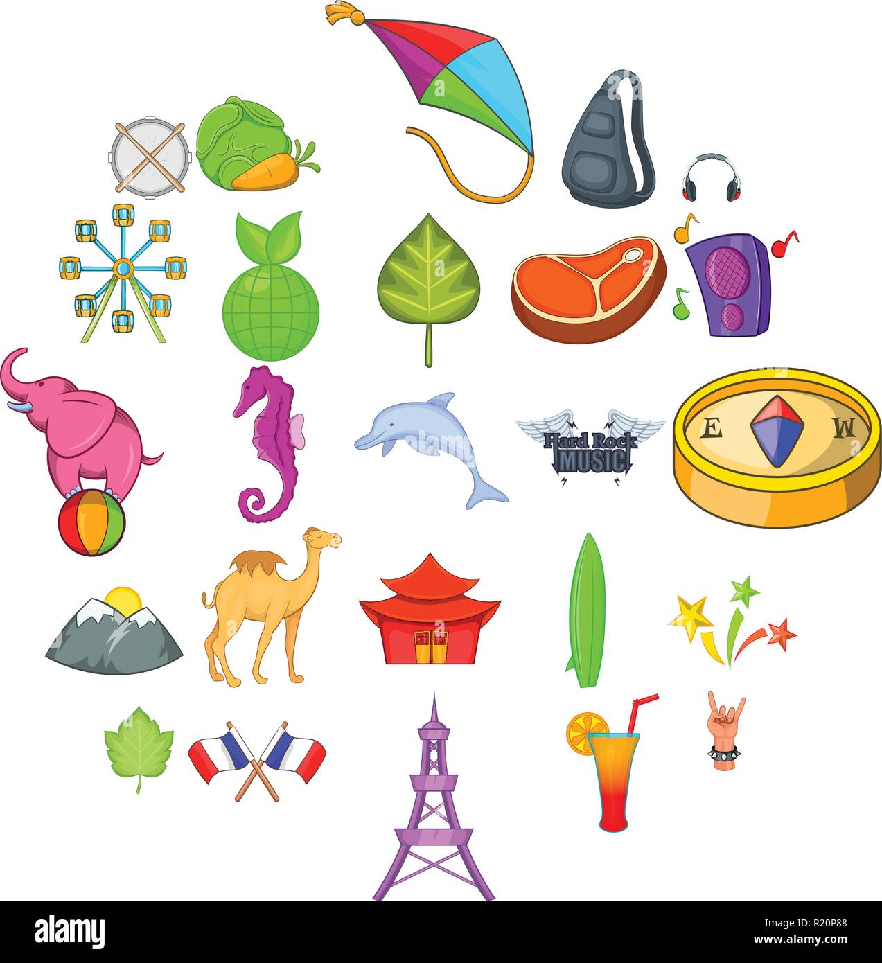 Spot icons set, cartoon style Stock Vector Image & Art - Alamy