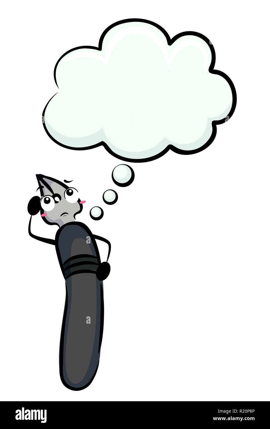 Thinking Man Cartoon Black Background