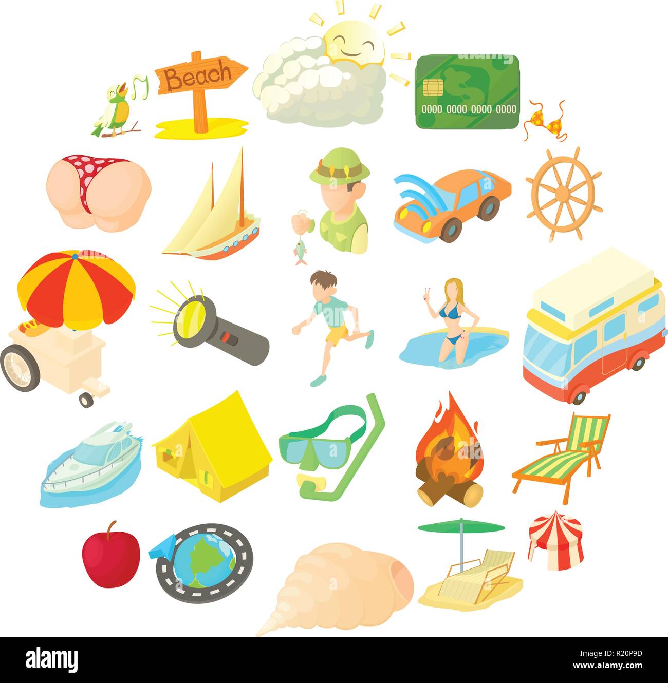 Sunny icons set, cartoon style Stock Vector Image & Art - Alamy