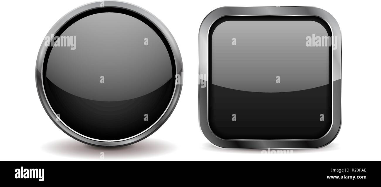 Shiny black circle hi-res stock photography and images - Alamy