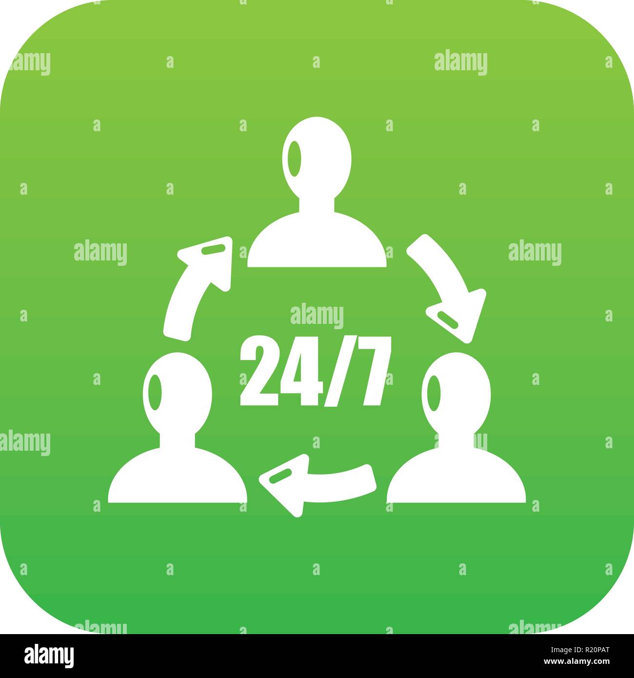 Support 24 7 icon green vector Stock Vector Image & Art - Alamy