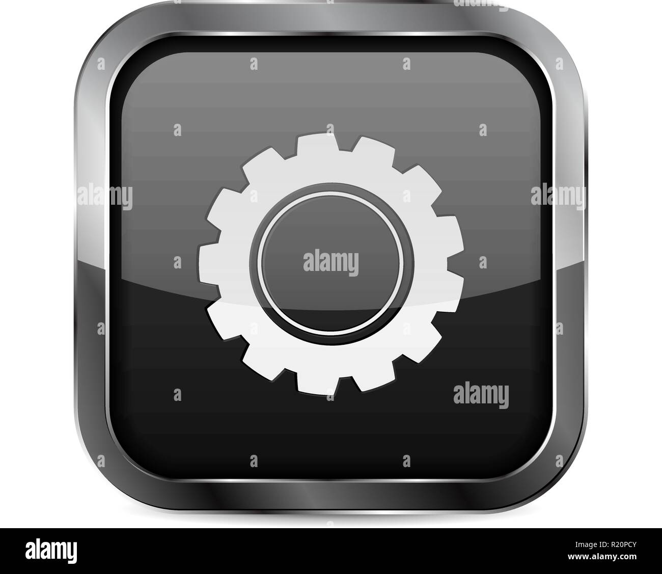 Settings button. Black glass 3d icon Stock Vector Image & Art - Alamy Settings button. Black glass 3d icon Stock Vector Image & Art - Alamy