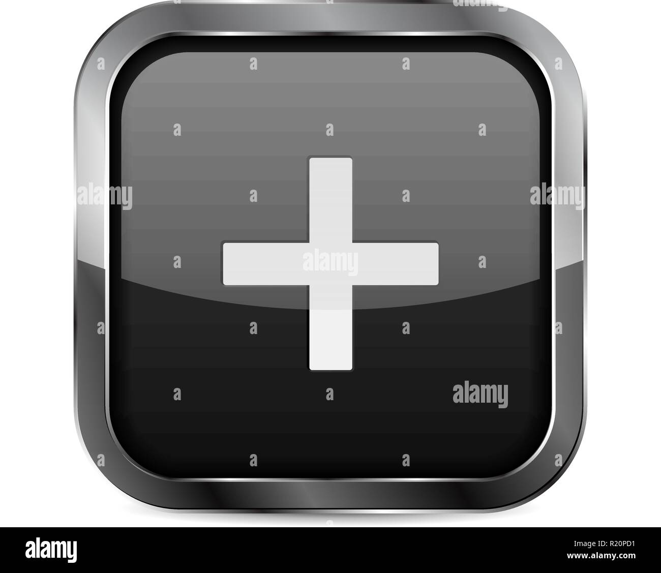 3d glass plus symbol Stock Vector Images - Alamy