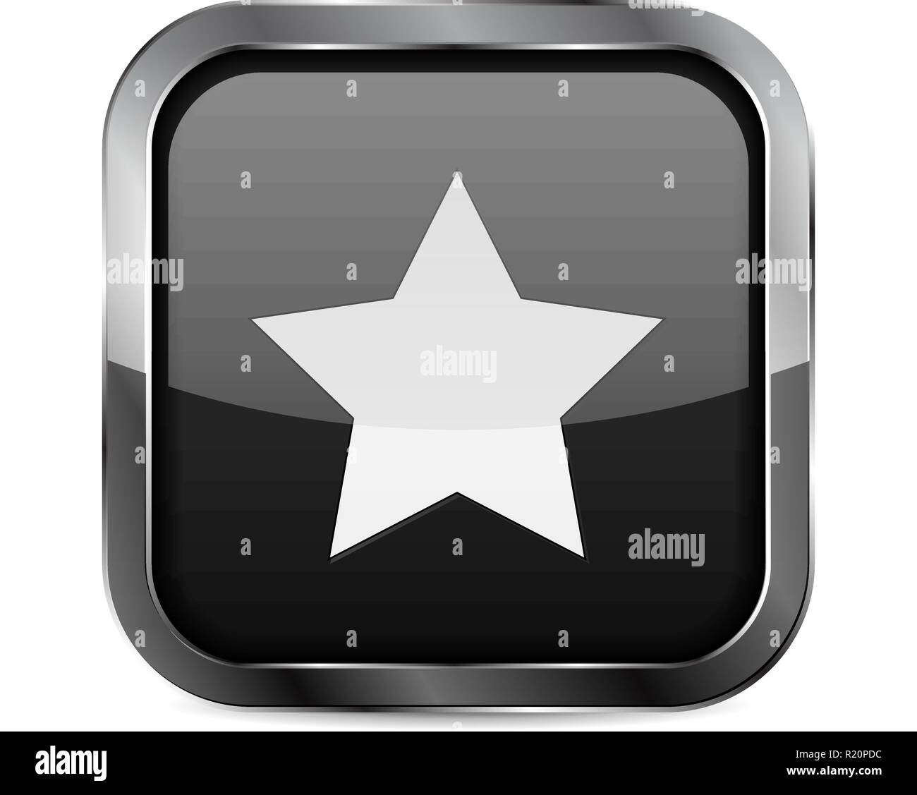 Favourite button. Black glass 3d icon Stock Vector Image & Art - Alamy