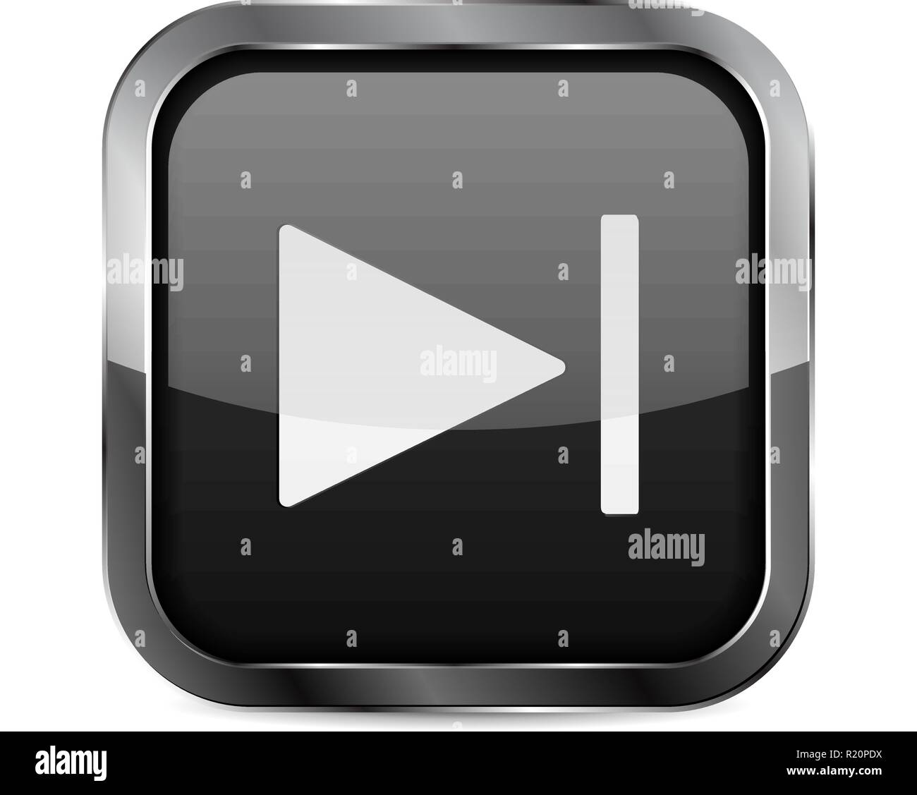 Fast forward button. Black glass 3d icon Stock Vector Image & Art - Alamy