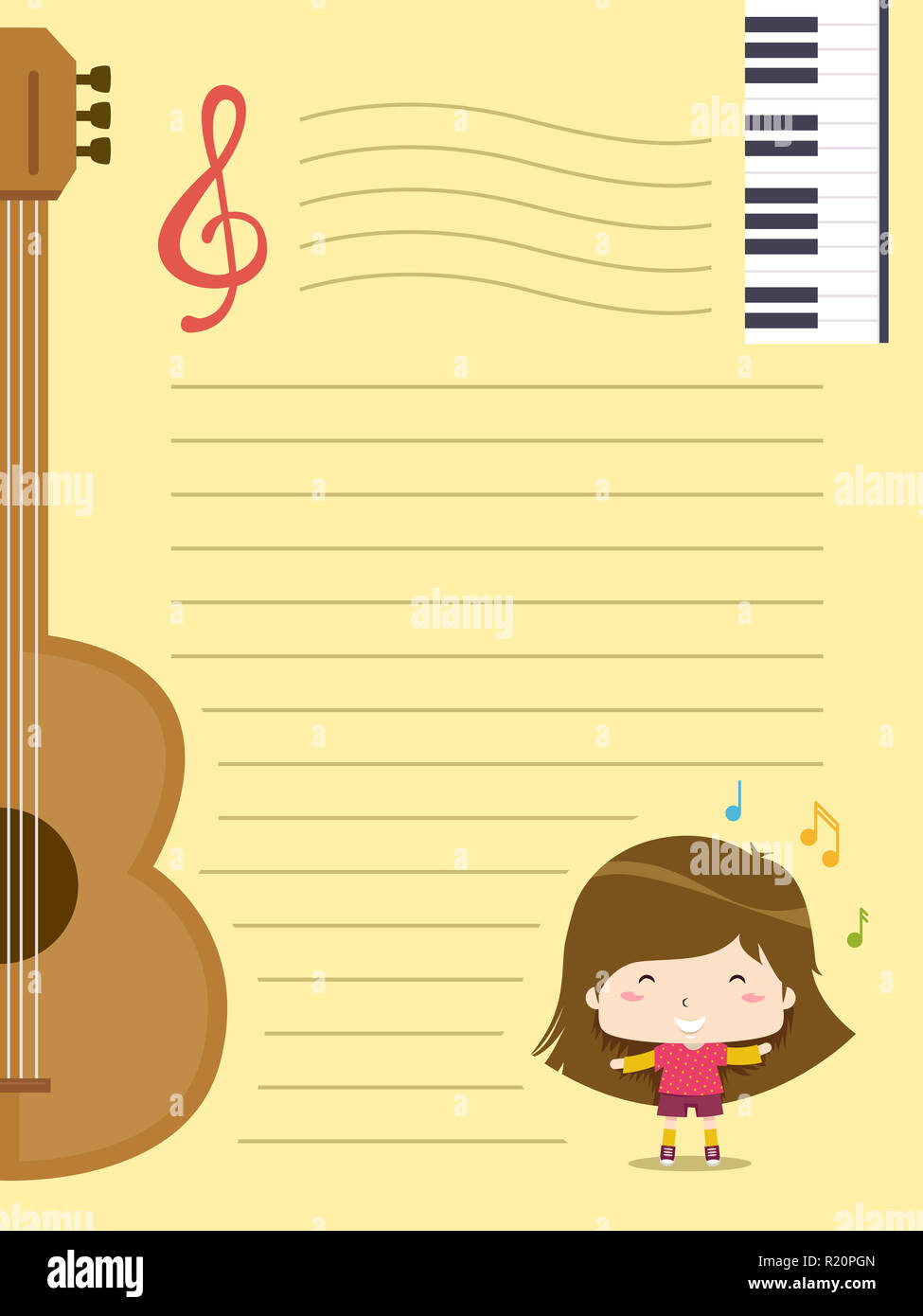 Colorful Background Illustration Featuring Club Stationery Decorated ...