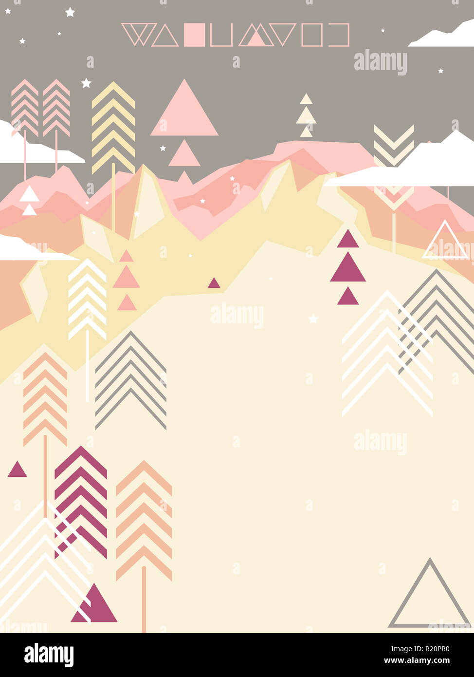 Colorful Background Illustration Featuring a Wooded Area Decorated With ...