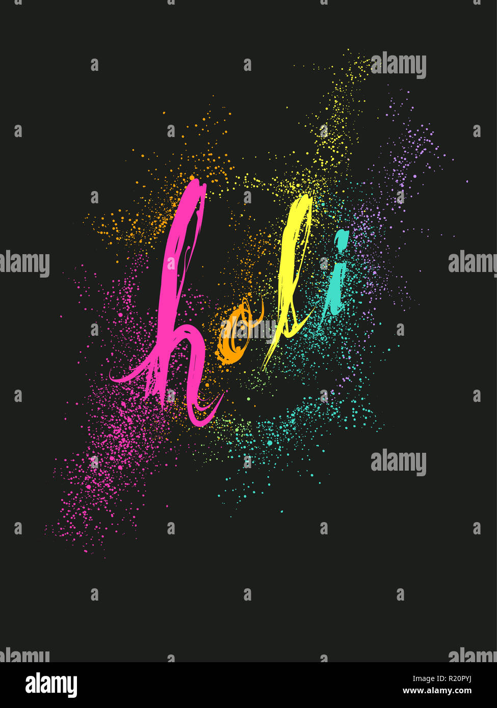 Illustration of a Holi Pointillism Design, a Festival of Colors Stock ...