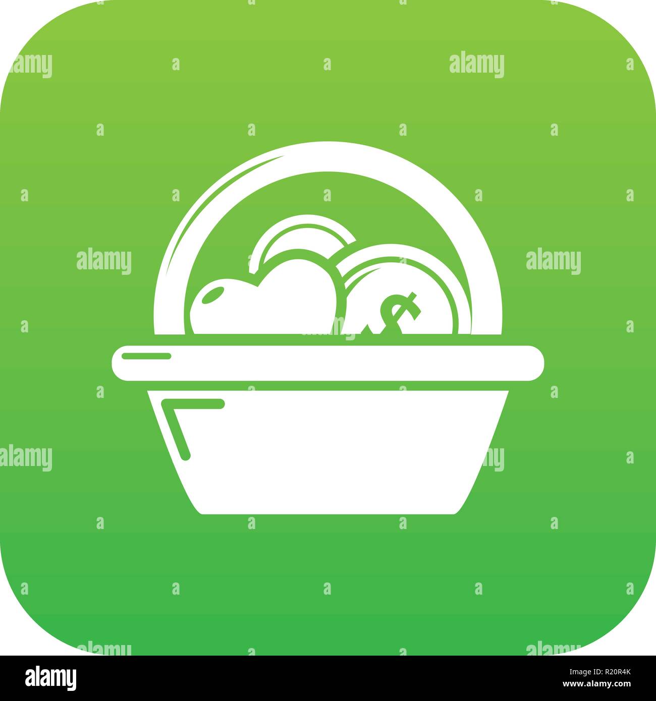 Basket donate icon green vector Stock Vector Image & Art - Alamy