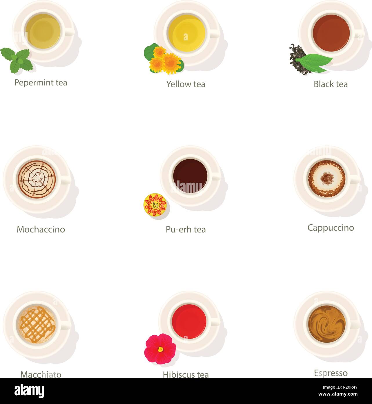 Tea surface icons set, cartoon style Stock Vector Image & Art - Alamy