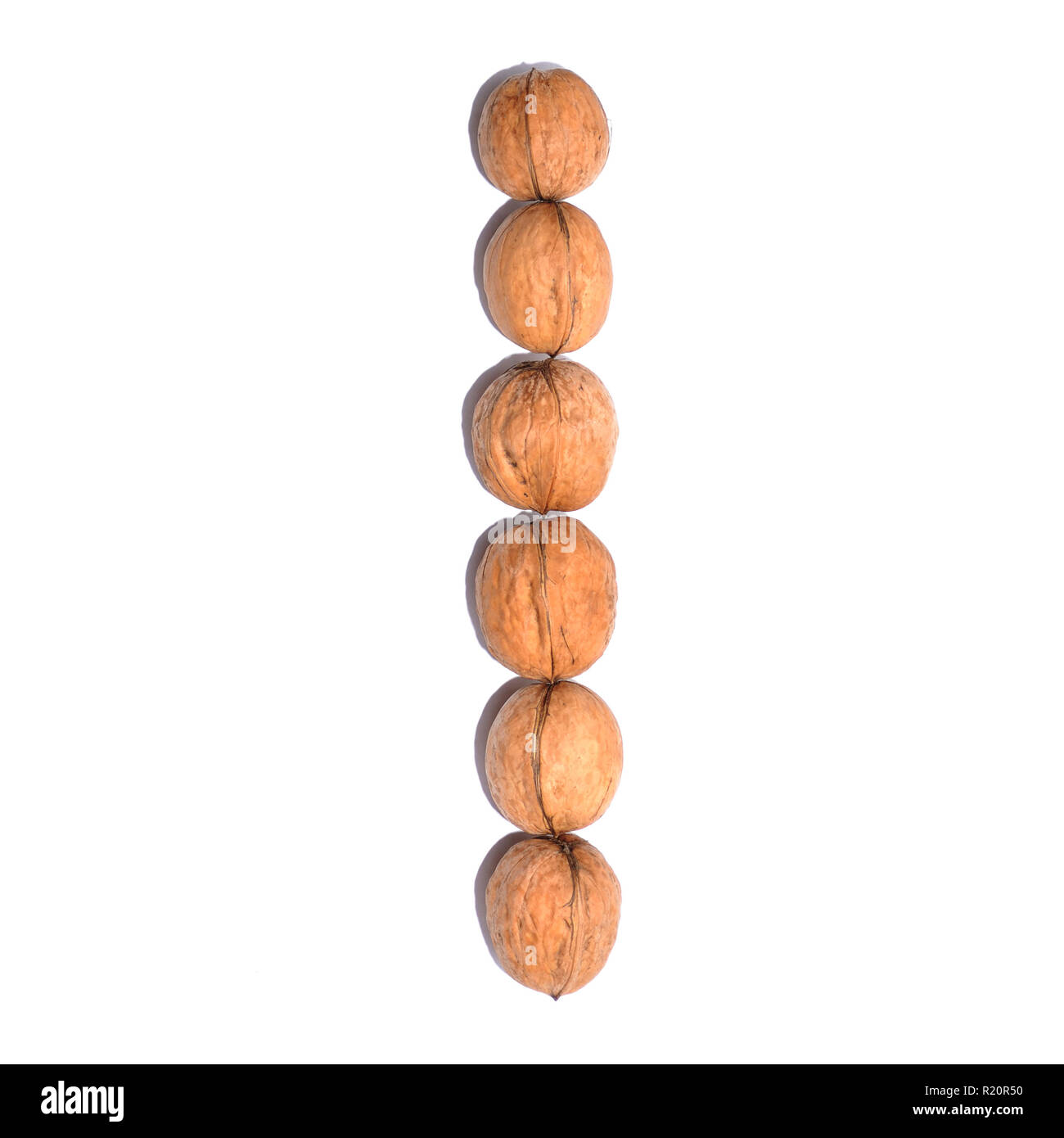 Letter I made with nuts to form a letter of the alphabet. Fruit letters ...