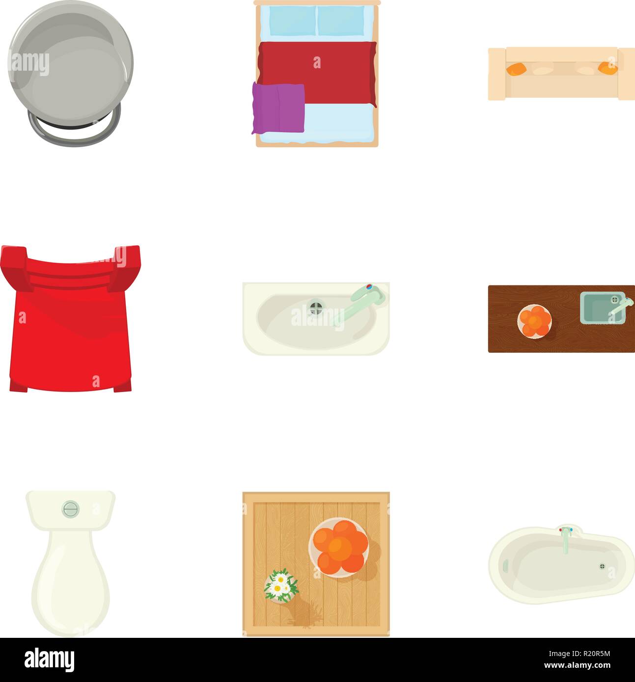 Lavatory icons set, cartoon style Stock Vector Image & Art - Alamy