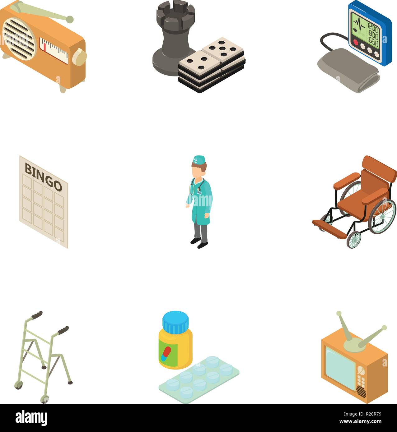 Aged icons set, isometric style Stock Vector Image & Art - Alamy