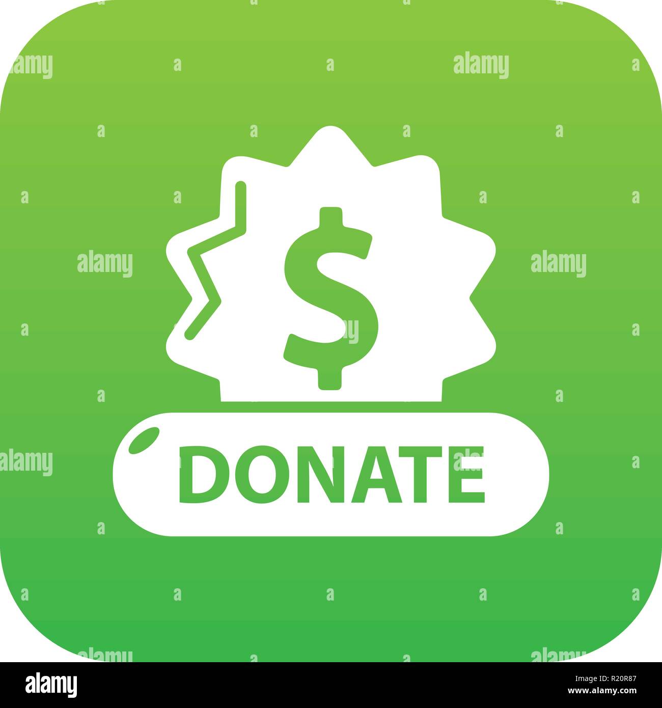 Donate badge icon green vector Stock Vector Image & Art - Alamy