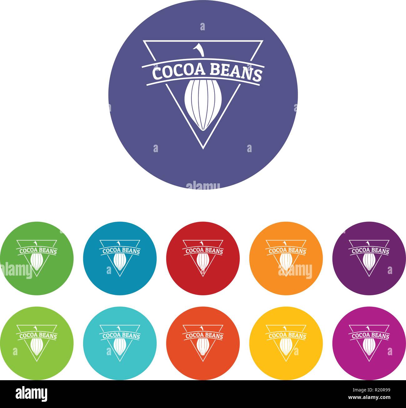 Cocoa beans icons set vector color Stock Vector Image & Art - Alamy