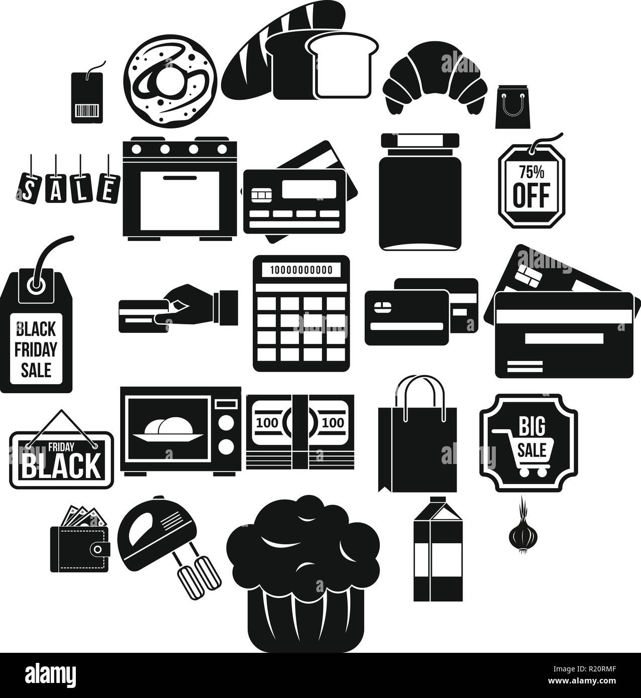 Self-service shop icons set, simple style Stock Vector Image & Art - Alamy