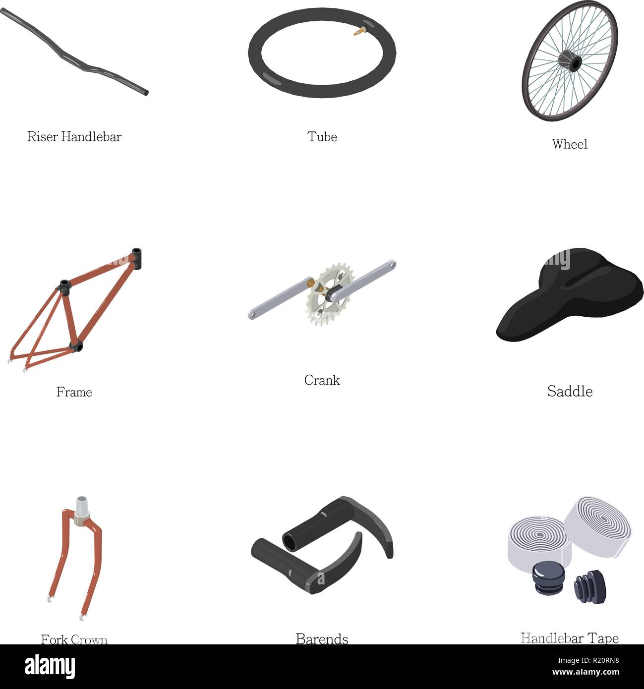 Bike part icons set, isometric style Stock Vector Image & Art - Alamy