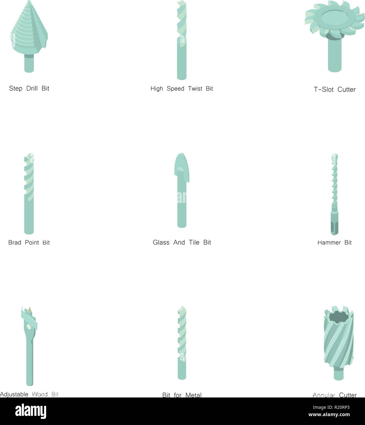 Auger icons set, cartoon style Stock Vector Image & Art - Alamy