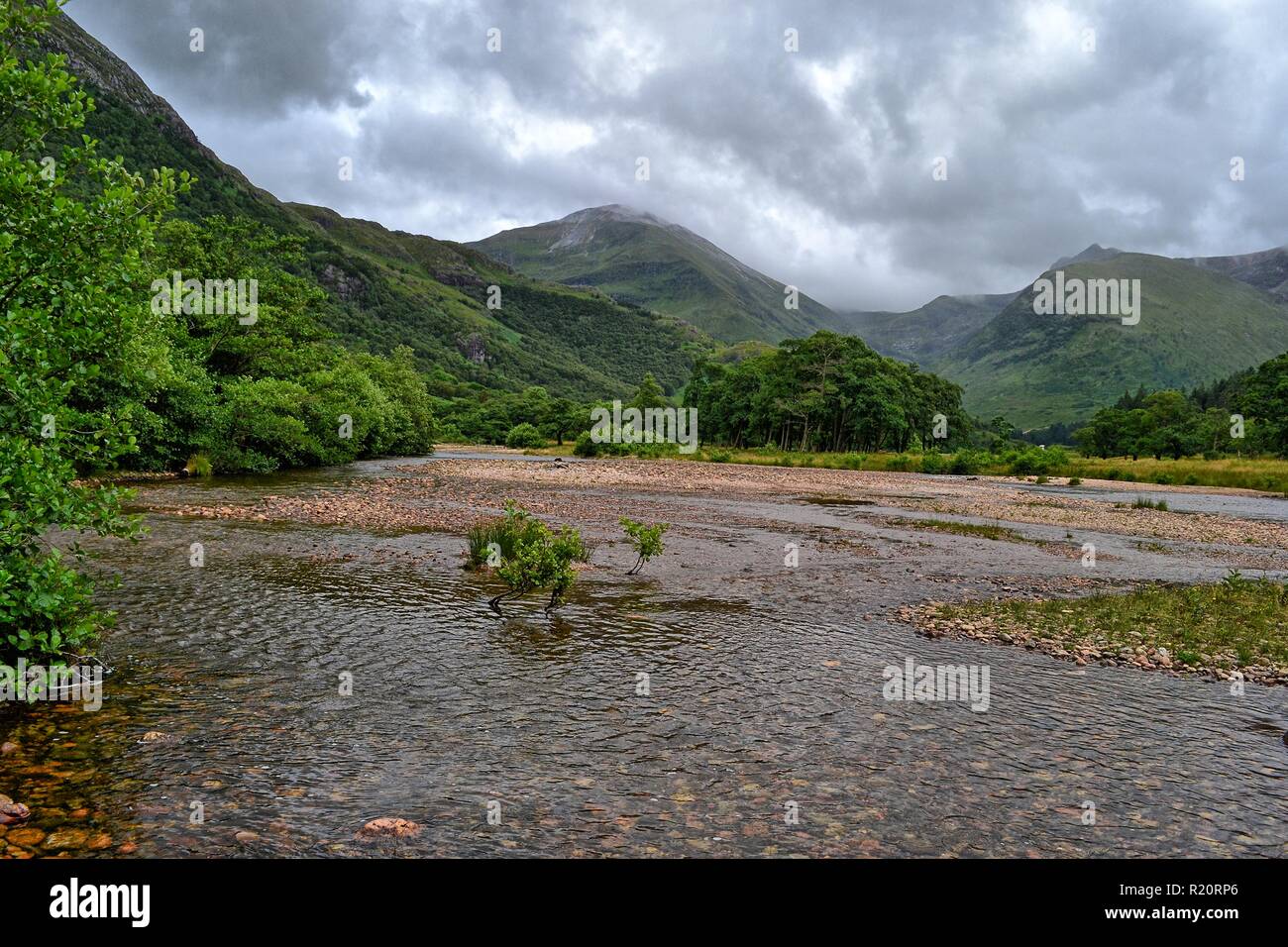 View of the River Nevis, on the Glen Nevis Riverside Walk, Near Fort ...