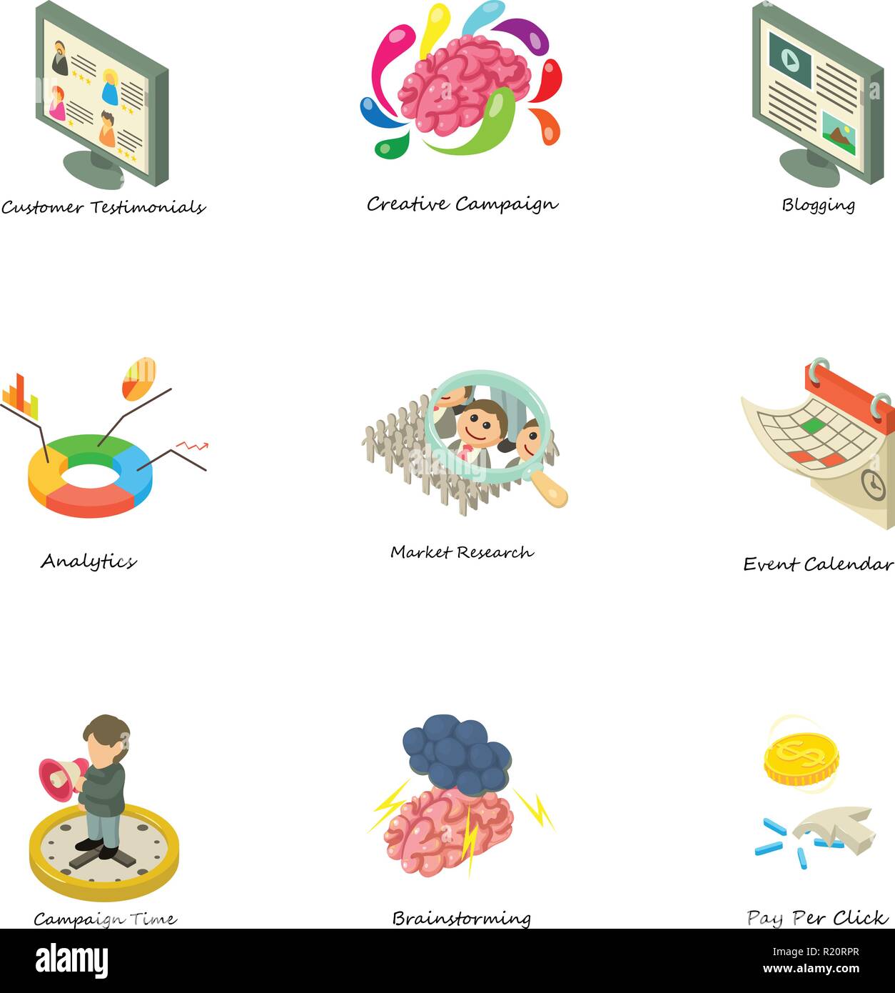 Time scale icons set, isometric style Stock Vector Image & Art - Alamy