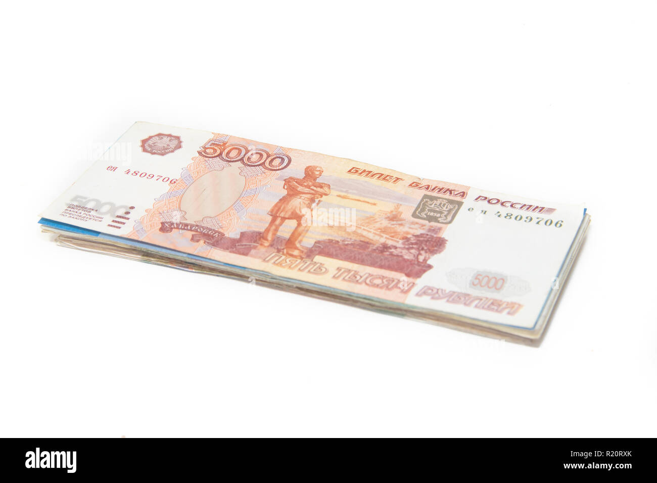 Russian money on a white background. Business and Finance. Russian ...