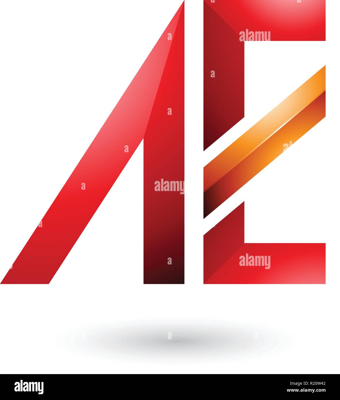 Vector Illustration of Red and Orange Geometrical Dual Letters of A and ...