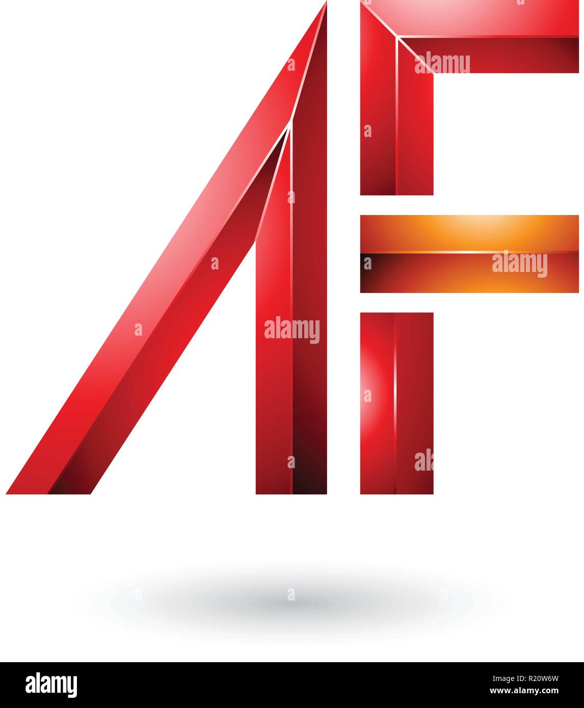 Vector Illustration of Red and Orange Glossy Letters of A and F ...