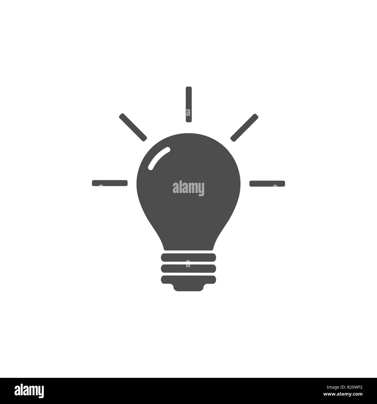 Light bulb flat sign, simple design. Vector illustration Stock Vector ...
