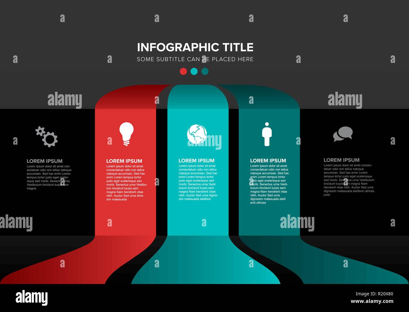 Vector multipurpose Infographic template made from three color content ...