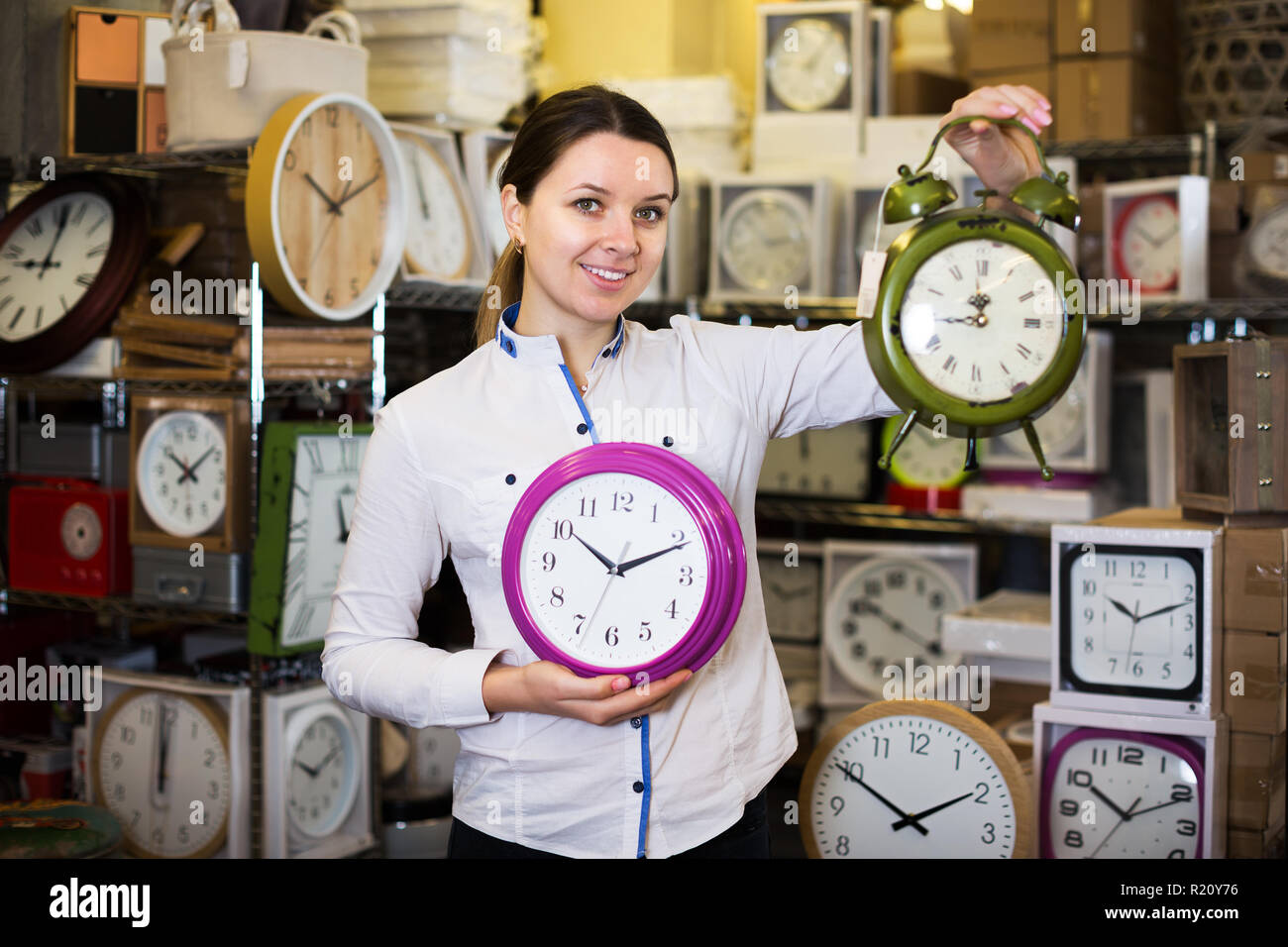 Wall clocks in supermarket hi-res stock photography and images - Alamy