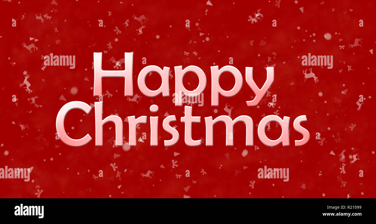Happy Christmas text on red background Stock Photo - Alamy