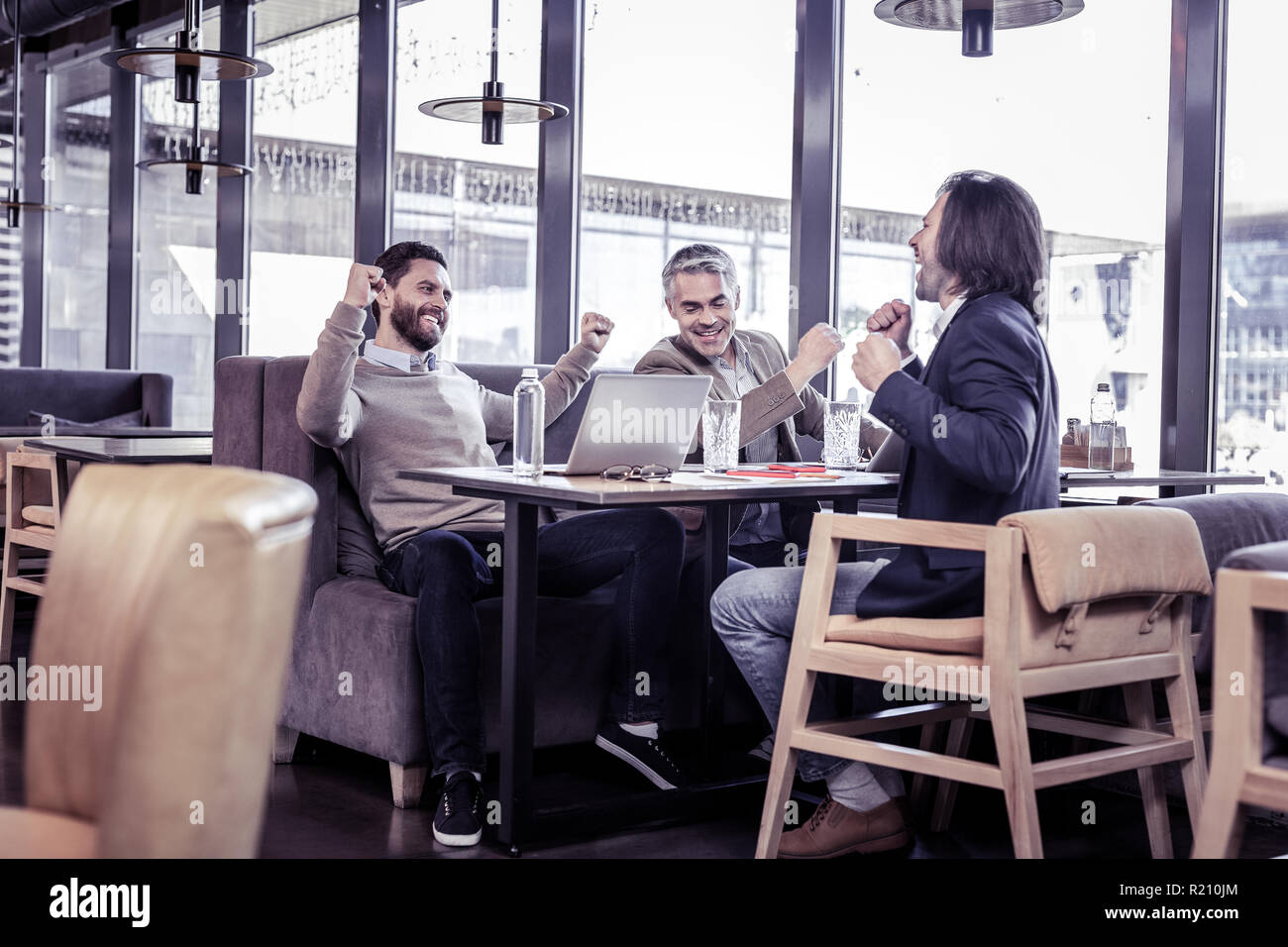 Group of happy partners that feeling gladness Stock Photo - Alamy