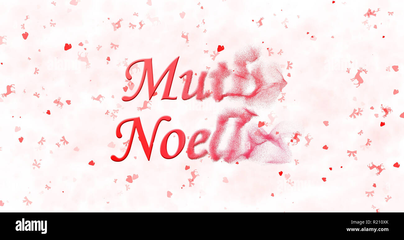 Merry Christmas text in Turkish "Mutlu Noeller" turns to dust from ...