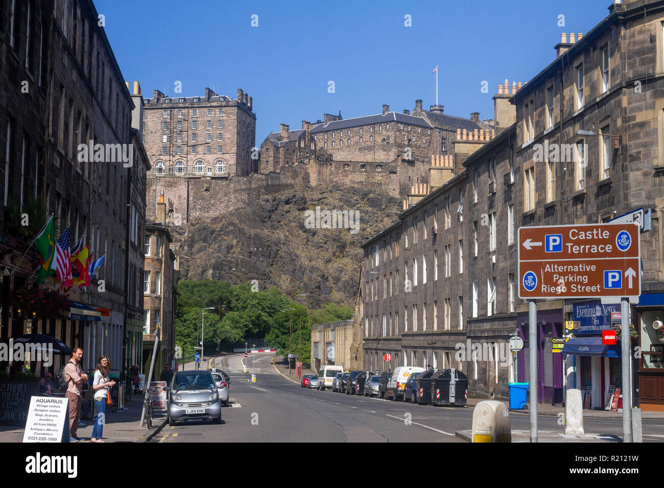 Edinburgh/Scotland - July 11th 2014: Edinburgh Castle view from city ...