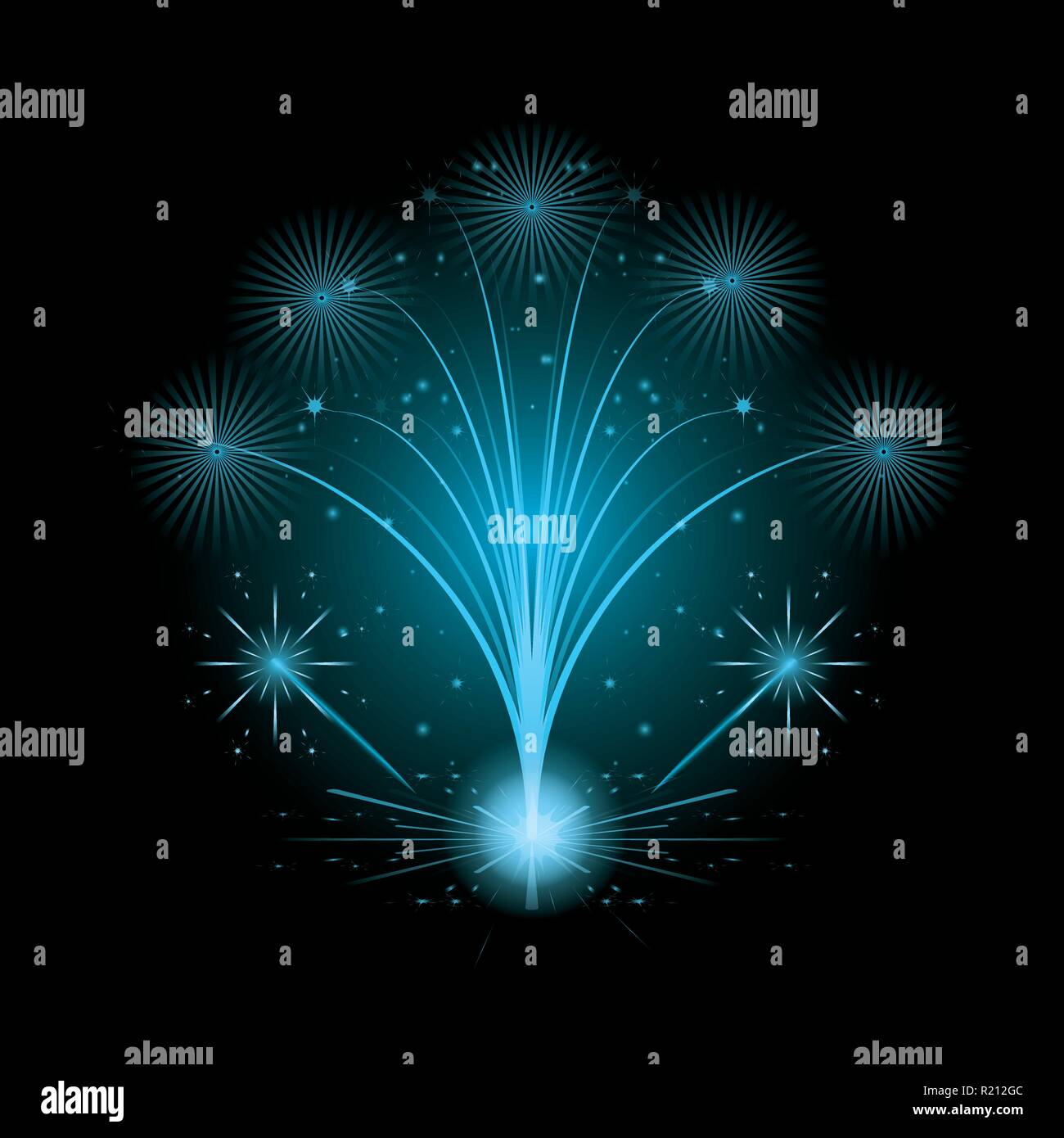 fireworks celebration scene background vector illustration design Stock ...