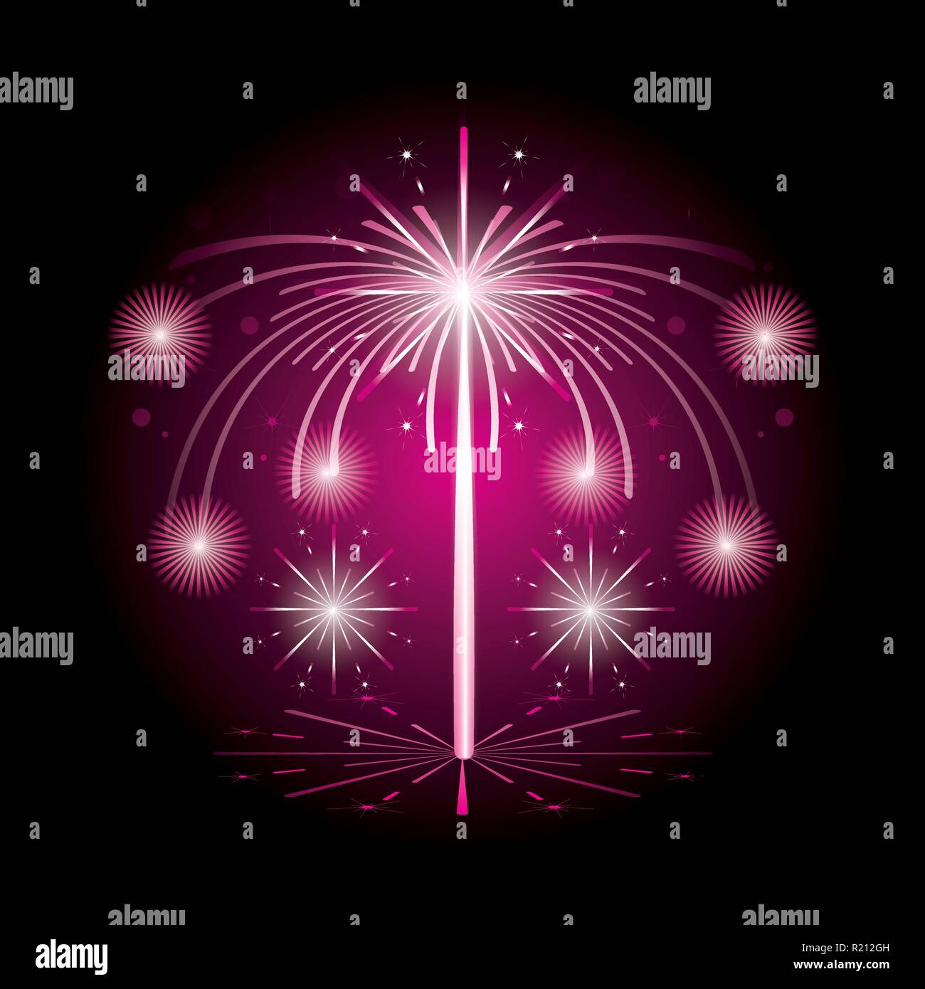 fireworks celebration scene background vector illustration design Stock ...