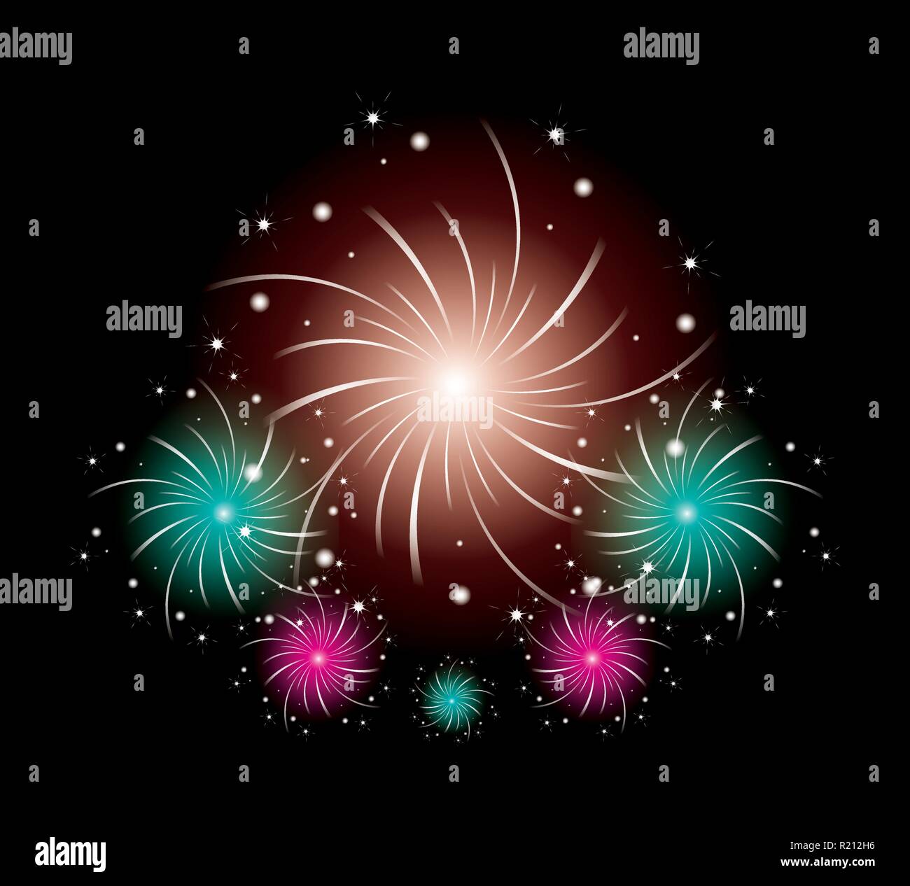 fireworks celebration scene background vector illustration design Stock ...