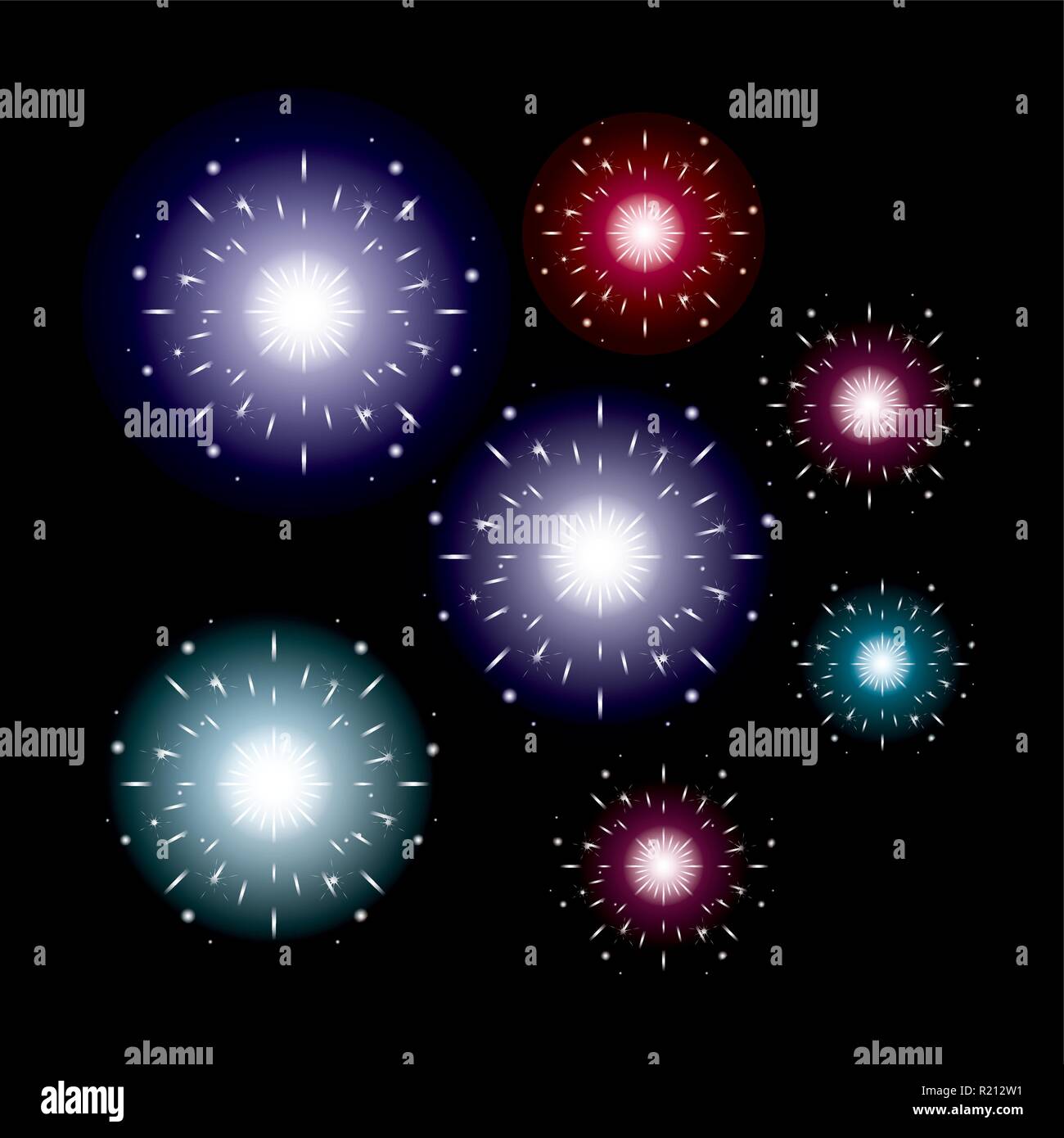 fireworks celebration scene background vector illustration design Stock ...