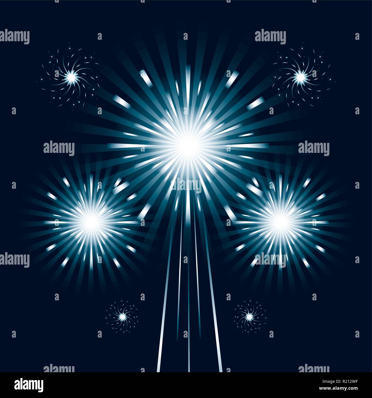 fireworks celebration scene background vector illustration design Stock ...