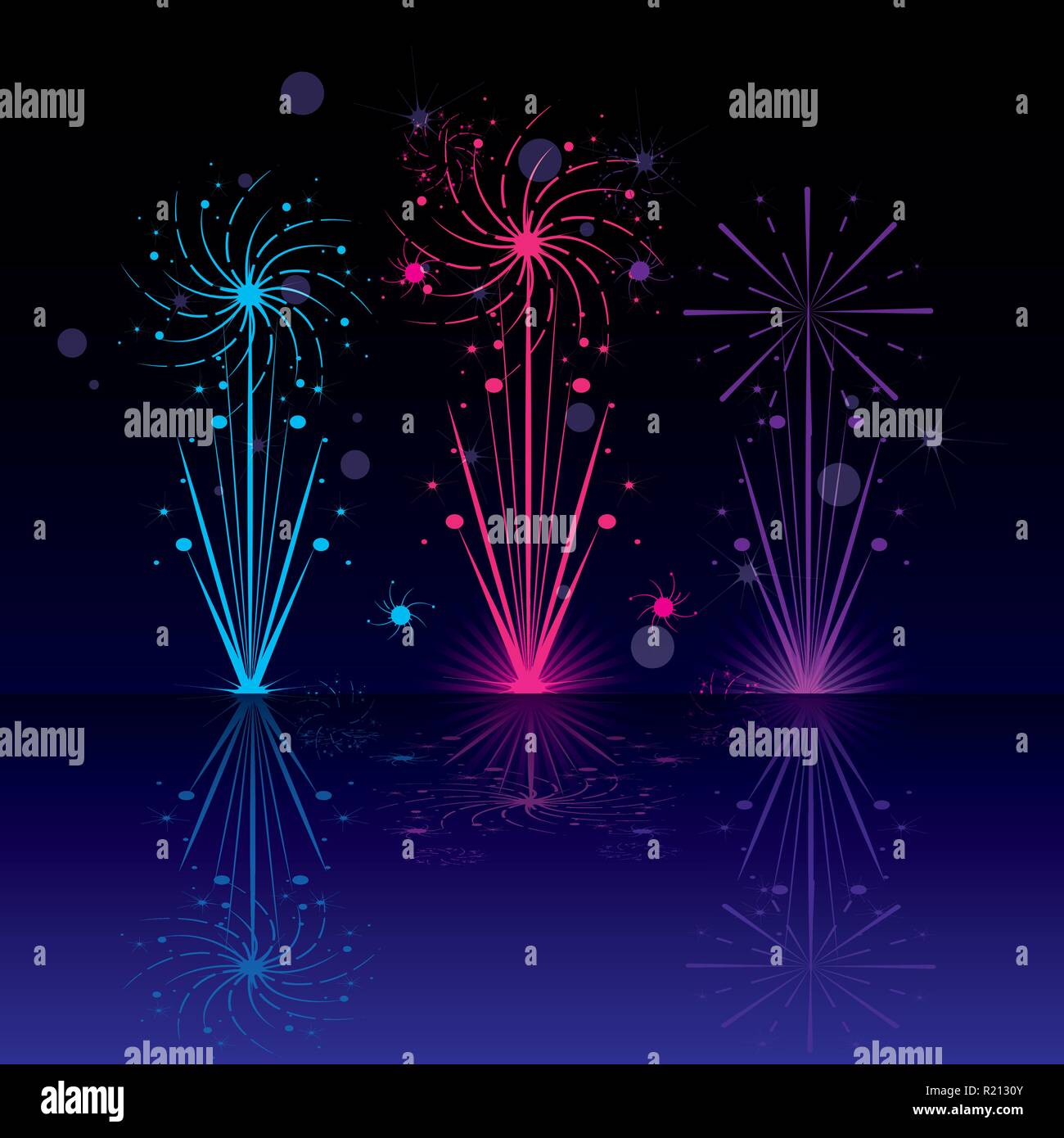 fireworks celebration scene background vector illustration design Stock ...