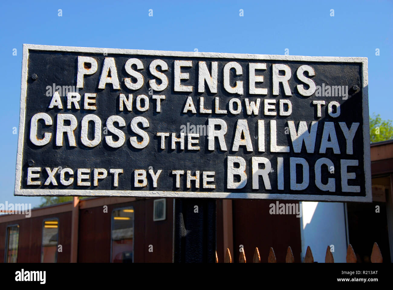 Railway safety sign hi-res stock photography and images - Alamy